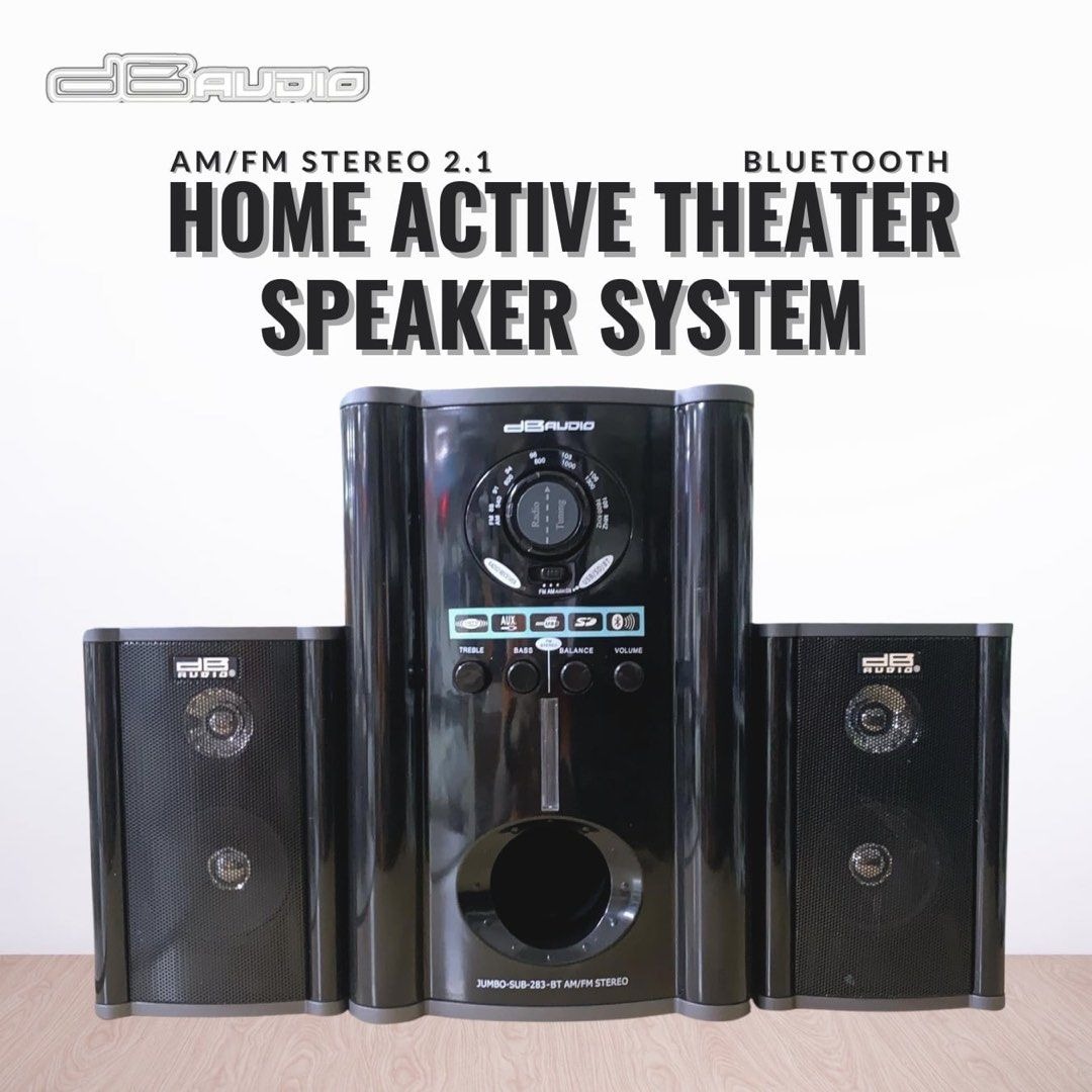 DBaudio SUB-283-BT AM/FM Stereo 2.1 Home Active Theater System with ...