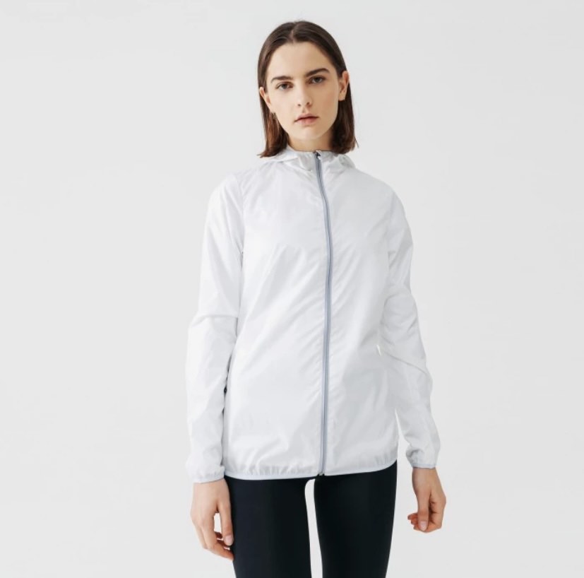 Decathlon Running Jacket Kalenji White, Fesyen Wanita, Pakaian Wanita ...