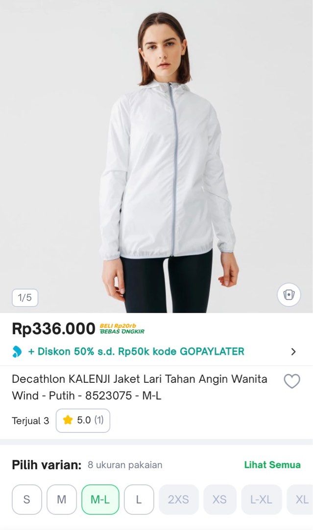Decathlon Running Jacket Kalenji White, Fesyen Wanita, Pakaian Wanita ...