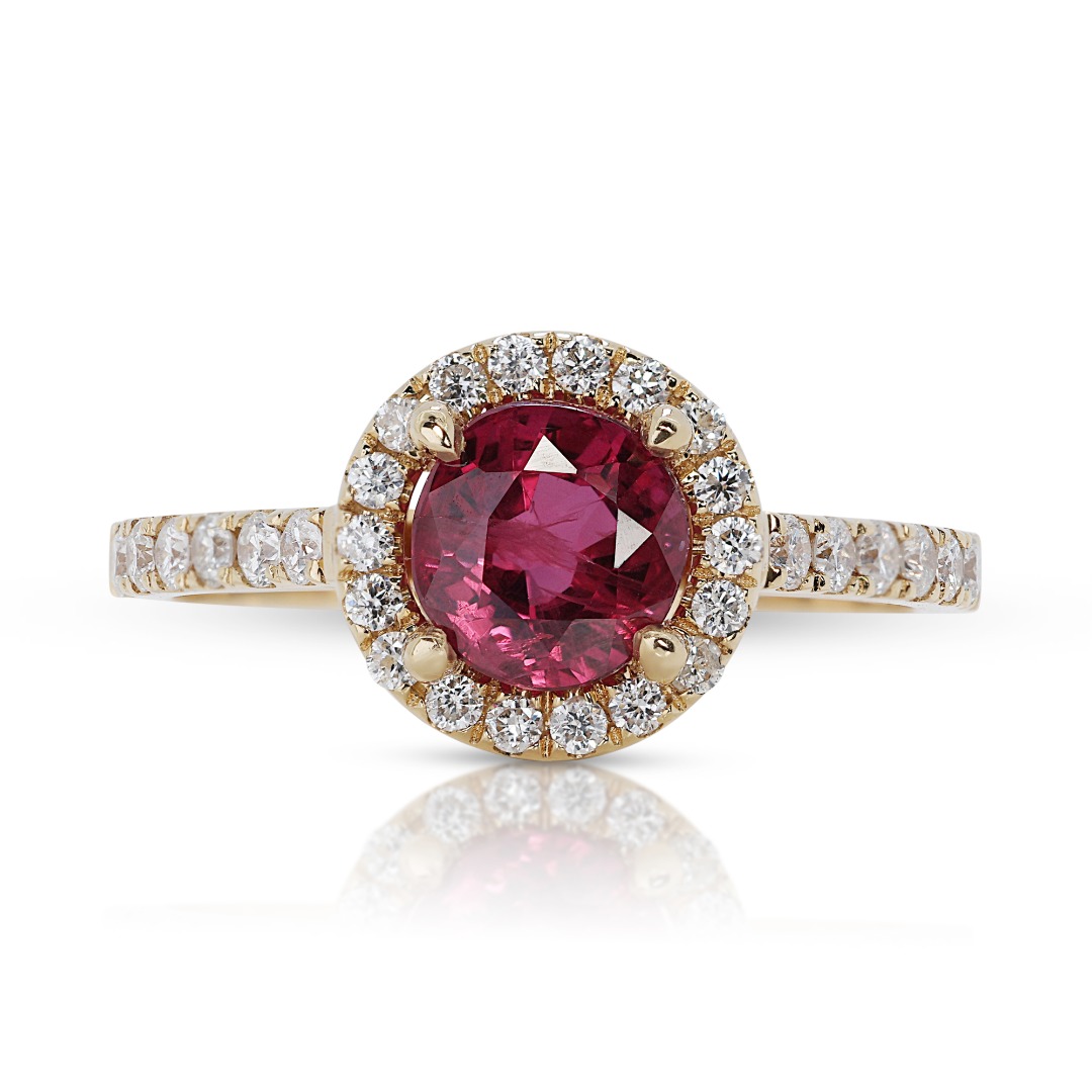 Fabulous 1.21ct Ruby Pave Ring with Diamonds in 18K Yellow Gold - DSV ...
