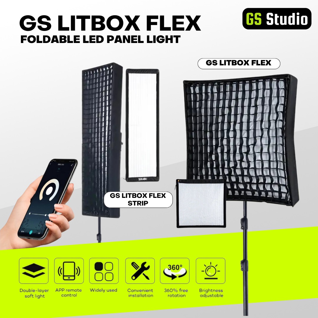 GS LITBOX FLEX FOLDABLE LED VIDEO PANEL LIGHT 3200-5600K BI-COLOR CRI ...