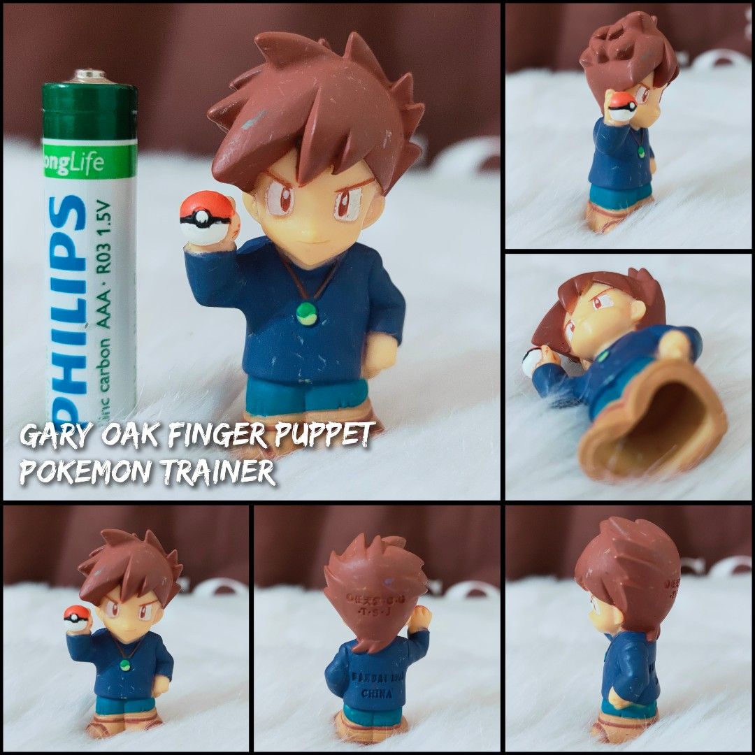 POKEMON Blue Trainer Gary Oak Collectible Finger Puppet Figure, Hobbies ...