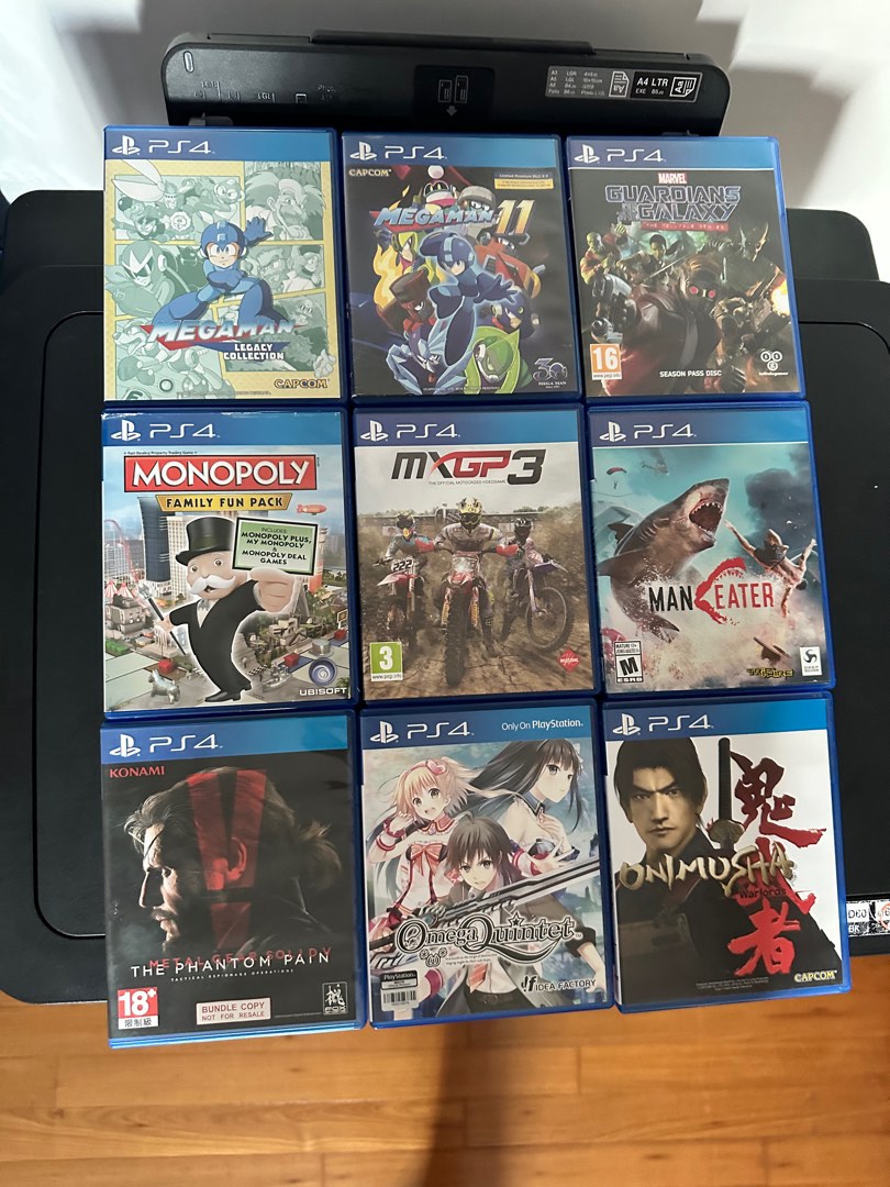 PS4 game Megaman / Megaman 11 / Guardians of the Galaxy / Monopoly / MXGP 3 / Man Eater / Metal ...