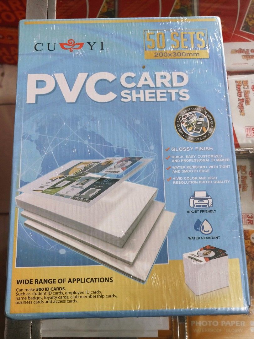 PVC card sheet A4 size (50 Sets), Hobbies & Toys, Stationary & Craft ...