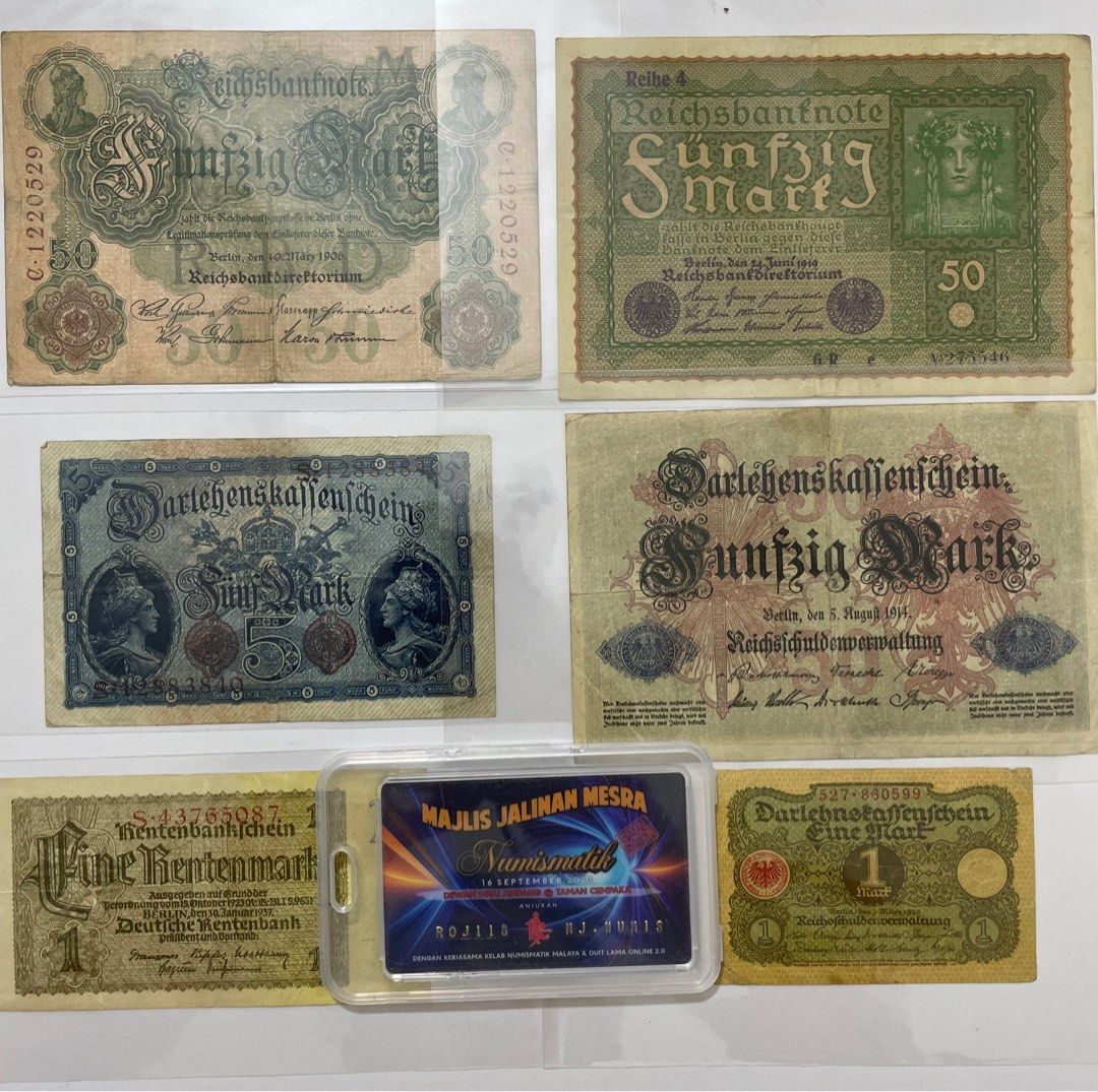 Reichbanknote (Old german banknote) x 6pc, Hobbies & Toys, Collectibles ...