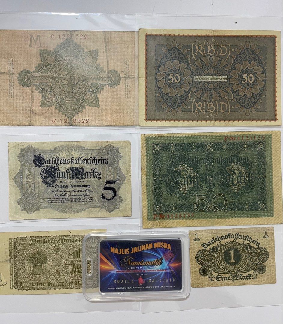Reichbanknote (Old german banknote) x 6pc, Hobbies & Toys, Collectibles ...