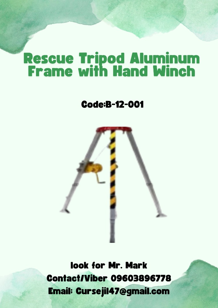 RESCUE TRIPOD ALUMINUM FRAME WITH HAND WINCH, Commercial & Industrial ...