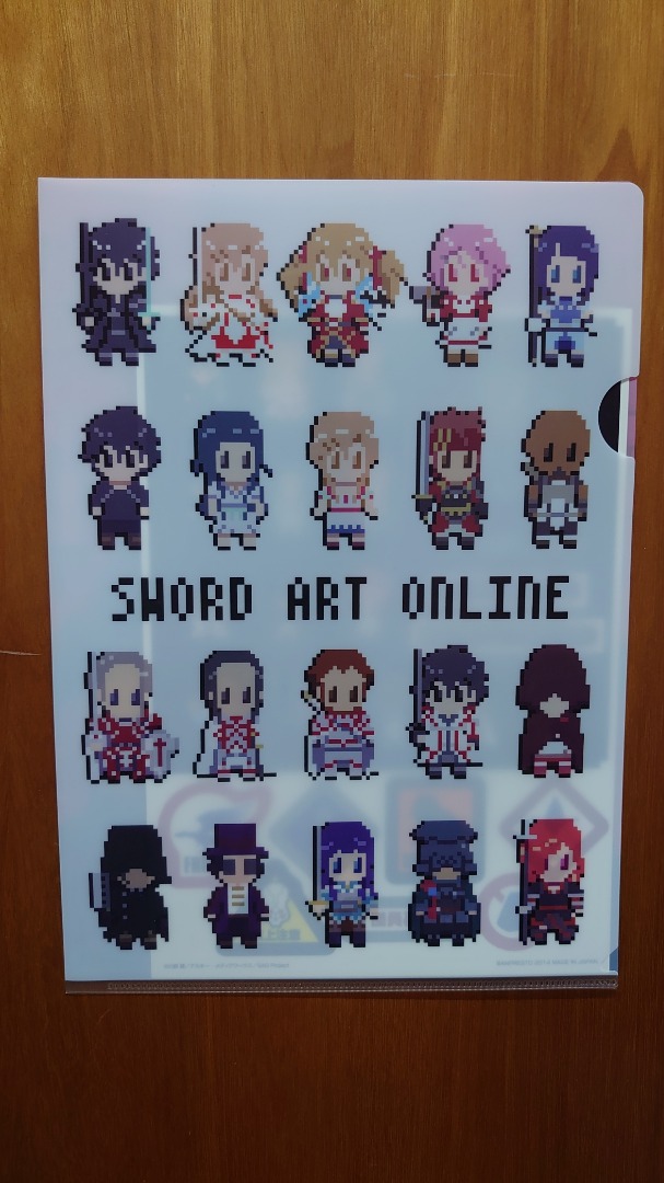 SAO Pixel Character A4 Clear File, Everything Else, Others on Carousell