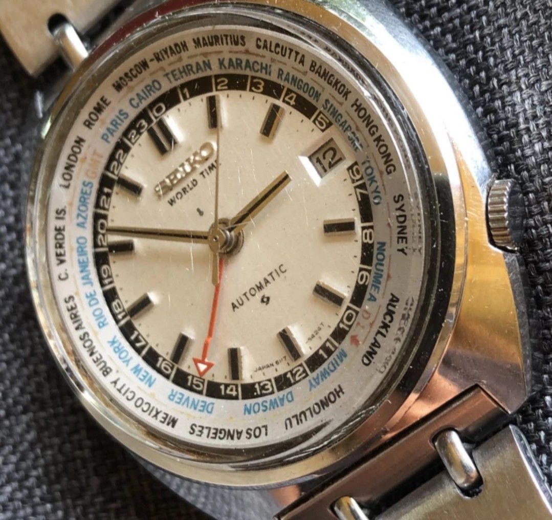 Seiko world timer watch ORI, Fesyen Pria, Jam Tangan di Carousell