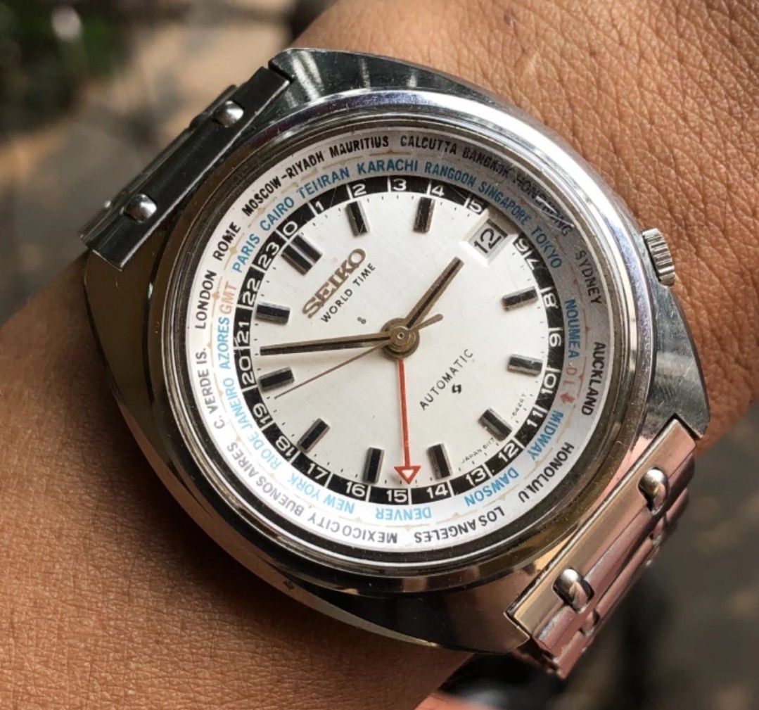 Seiko world timer watch ORI, Fesyen Pria, Jam Tangan di Carousell