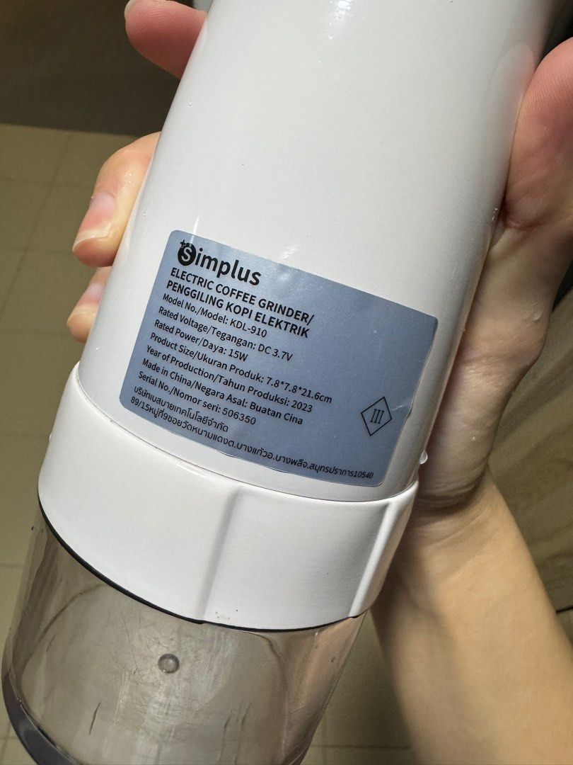 Simplus Coffee Bean Grinder Electric Portable Ceramic Core Type-C ...