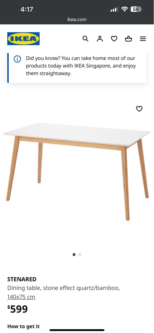 STENAREDD Quartz Dining table Furniture Home Living Furniture Tables Sets on Carousell