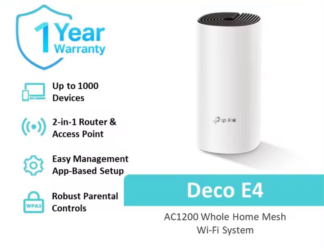 TP-Link Deco E4 Mesh WiFi System, Computers & Tech, Office & Business ...