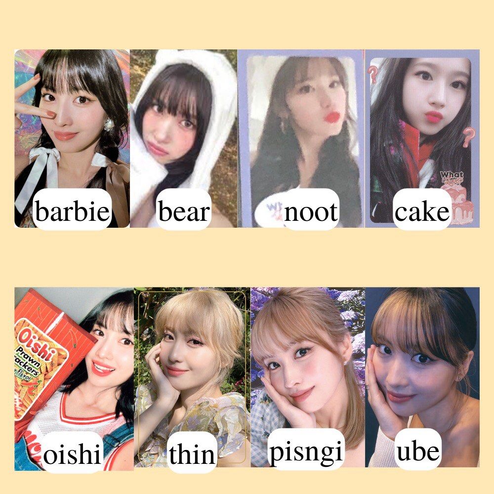 TWICE MOMO SANA OFFICIAL PHOTOCARDS barbie bear cake dicon thin oishi, Hobbies & Toys ...