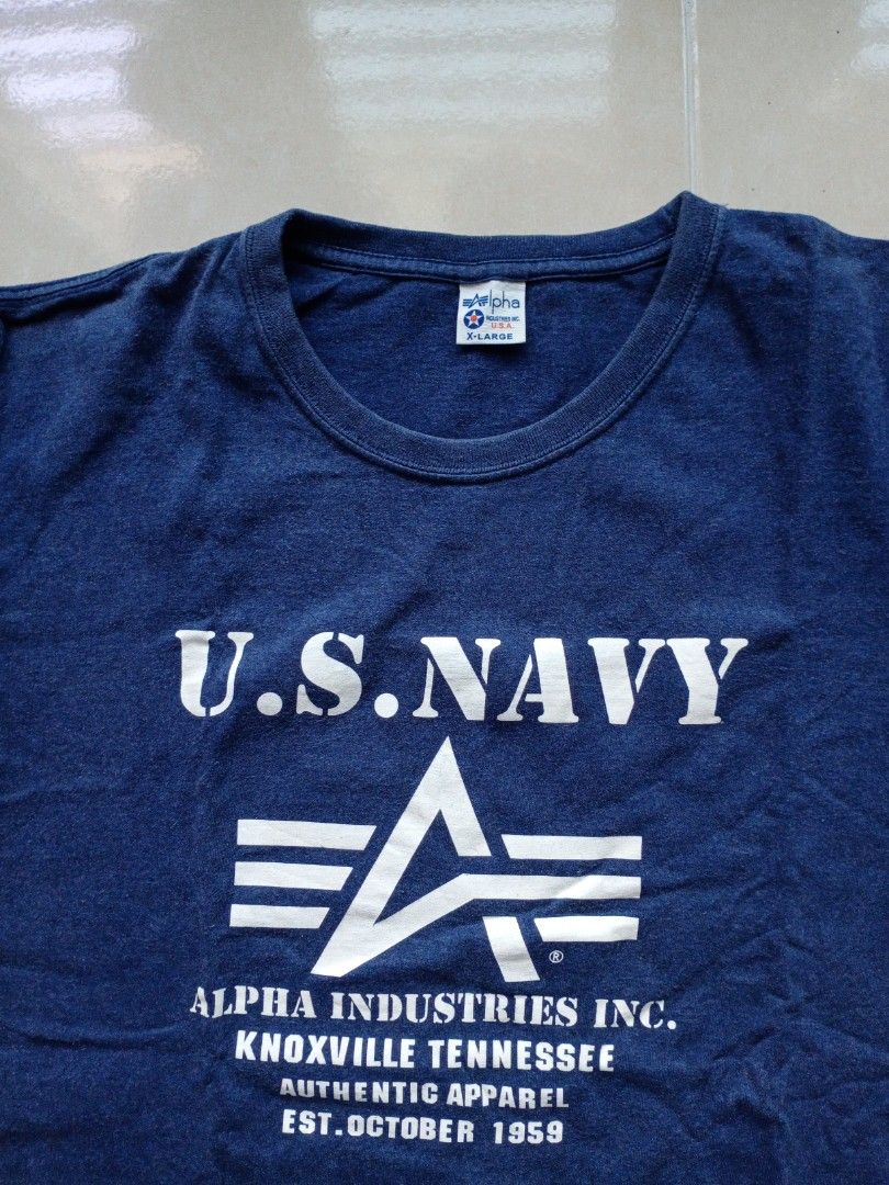 Us Navy Alpha industries us military army tshirt, Men's Fashion, Tops ...