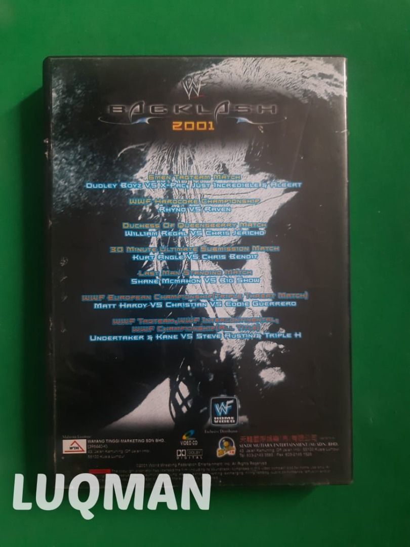VCD WWF BACKLASH 2001 Sendi Mutiara, Hobbies & Toys, Music & Media, CDs ...