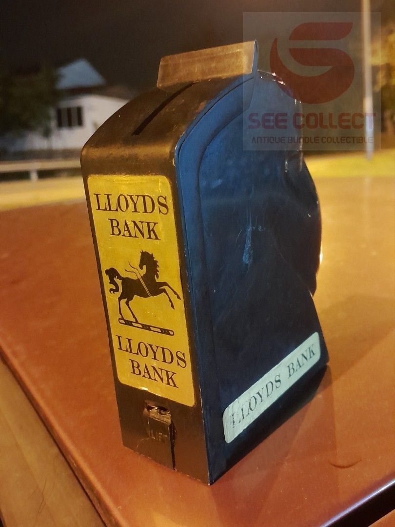 Vintage LLOYDS BANK Money Box : 1970s / 1980s : Black Horse Head ...