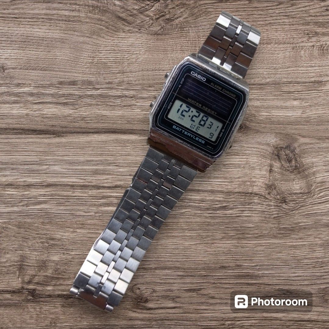 Vintage Rare Casio AL-180 Solar Quartz Stainless steel Watch ORIGINAL ...