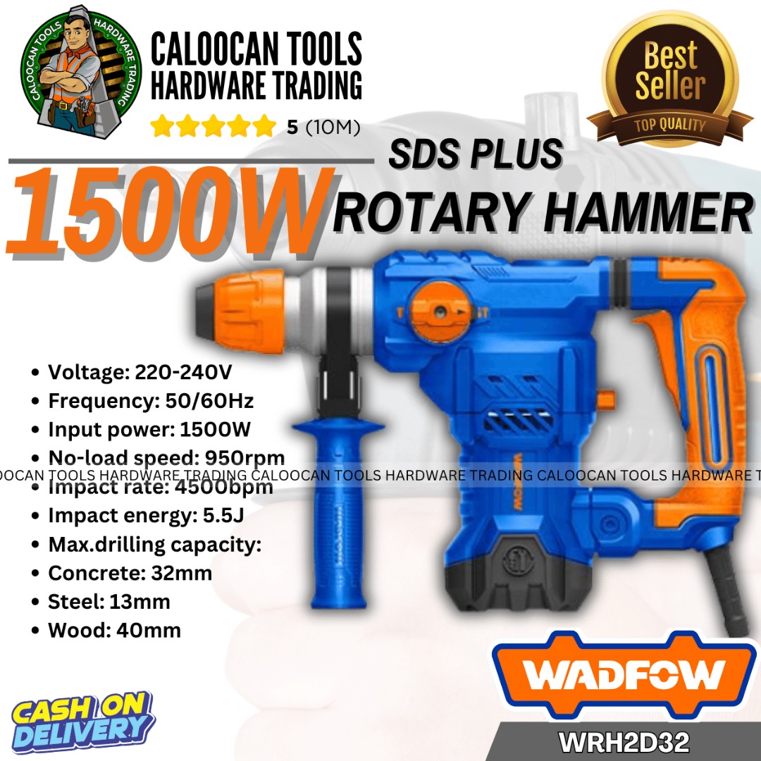 Wadfow 1500W SDS Plus Rotary Hammer / Chipping Gun (WRH2D32 ...