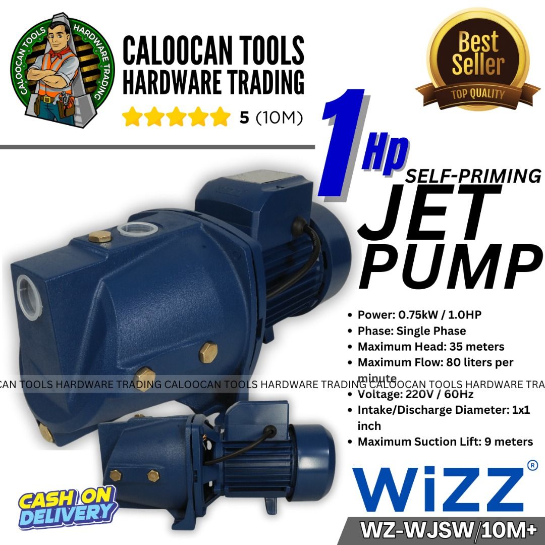 Wizz Self-Priming Jet Pump / Electric Water Pump 1HP - (WZ-WJSW/10M ...