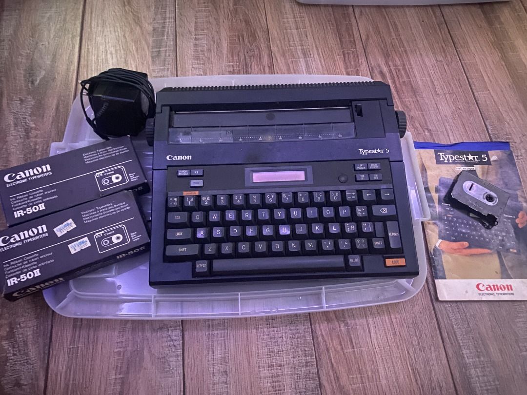 [00] CANON Typestar 5 vintage electronic typewriter w/ 6 ribbon ...