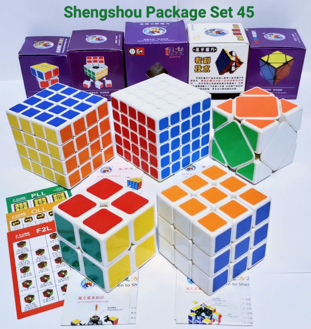 4⃣5⃣⬜️ Rubiks Cube BRAND NEW Set 45 Shengshou Package of 5 WCA Cubes ...