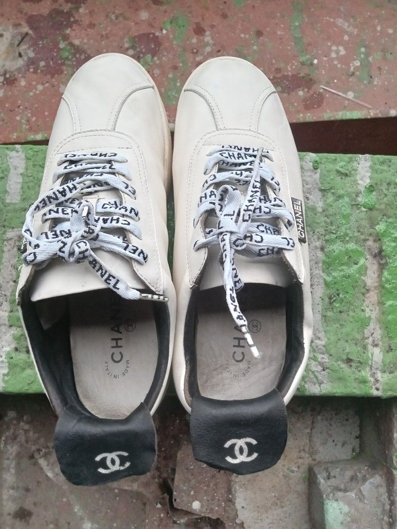 CHANEL CALF SKIN LEATHER LUXURY SNEAKERS MONOGRAM LOGO, Fesyen Pria ...