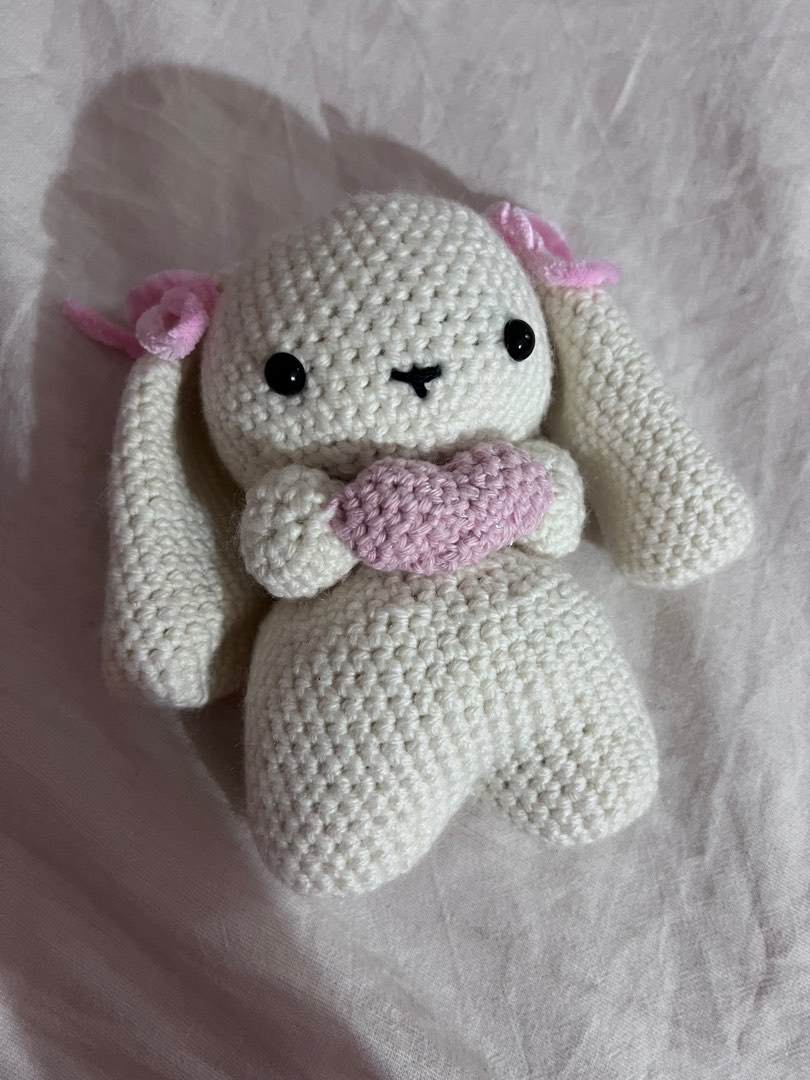 Coquette Crocheted Bunny, Hobbies & Toys, Stationery & Craft, Handmade ...