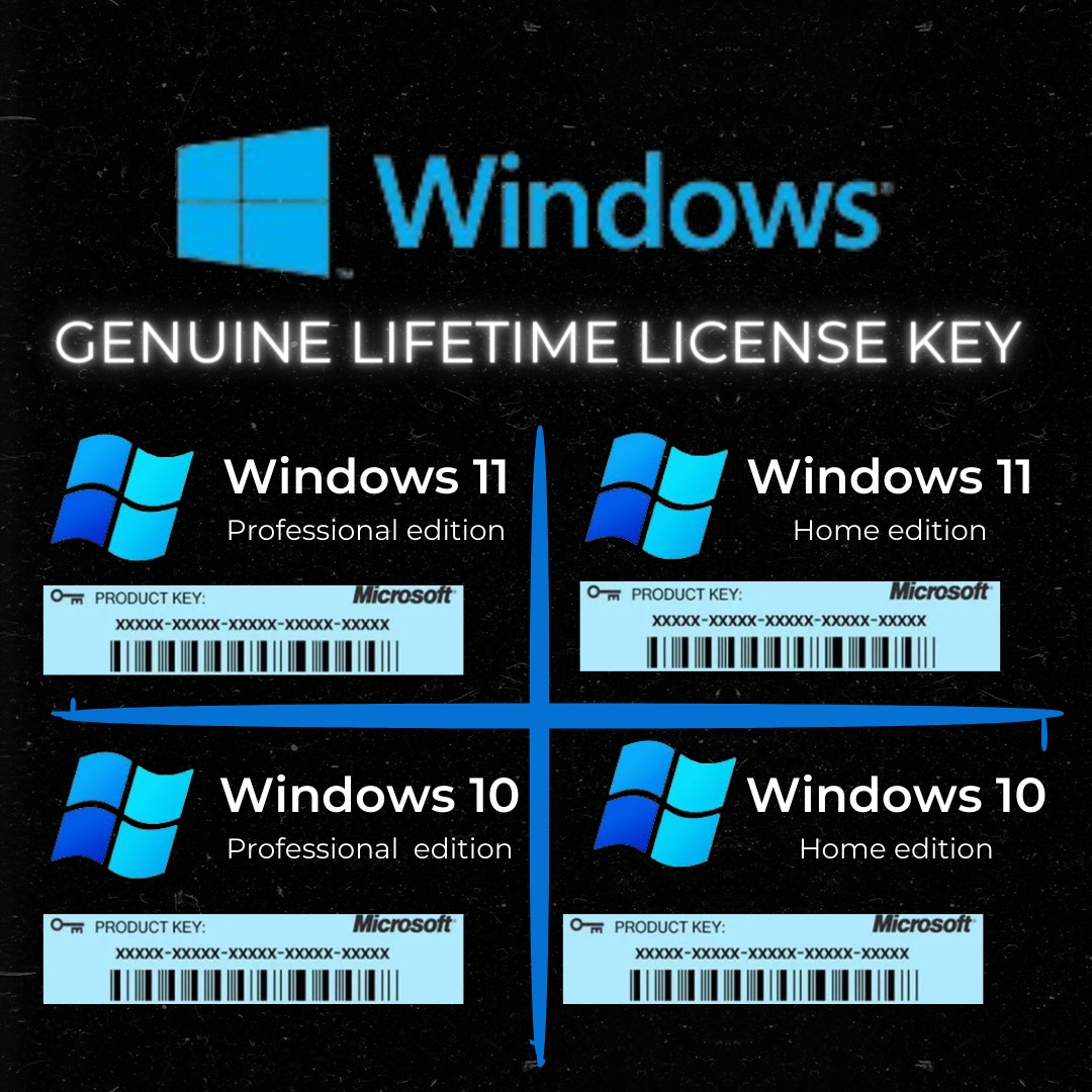 Genuine Windows 10 / 11 | Home | Pro | Enterprise | Education License ...