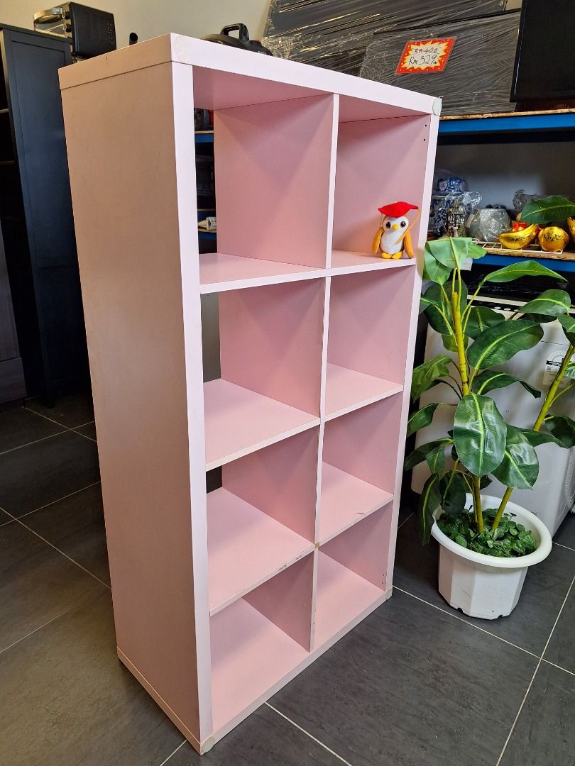 IKEA KALLAX Shelving unit, pink, | Unit Rak IKEA KALLAX, merah jambu ...