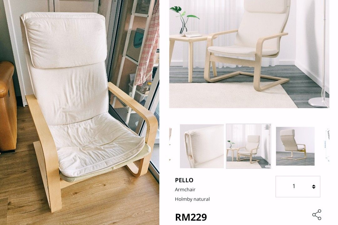 IKEA Pello Armchair, Furniture & Home Living, Furniture, Chairs on ...