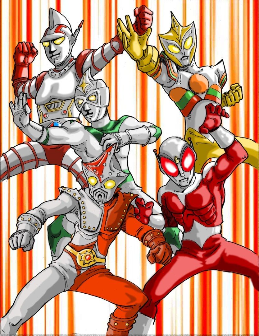 Japan giant hero finger puppet 5 Figures Ultraman Finger Puppets ...