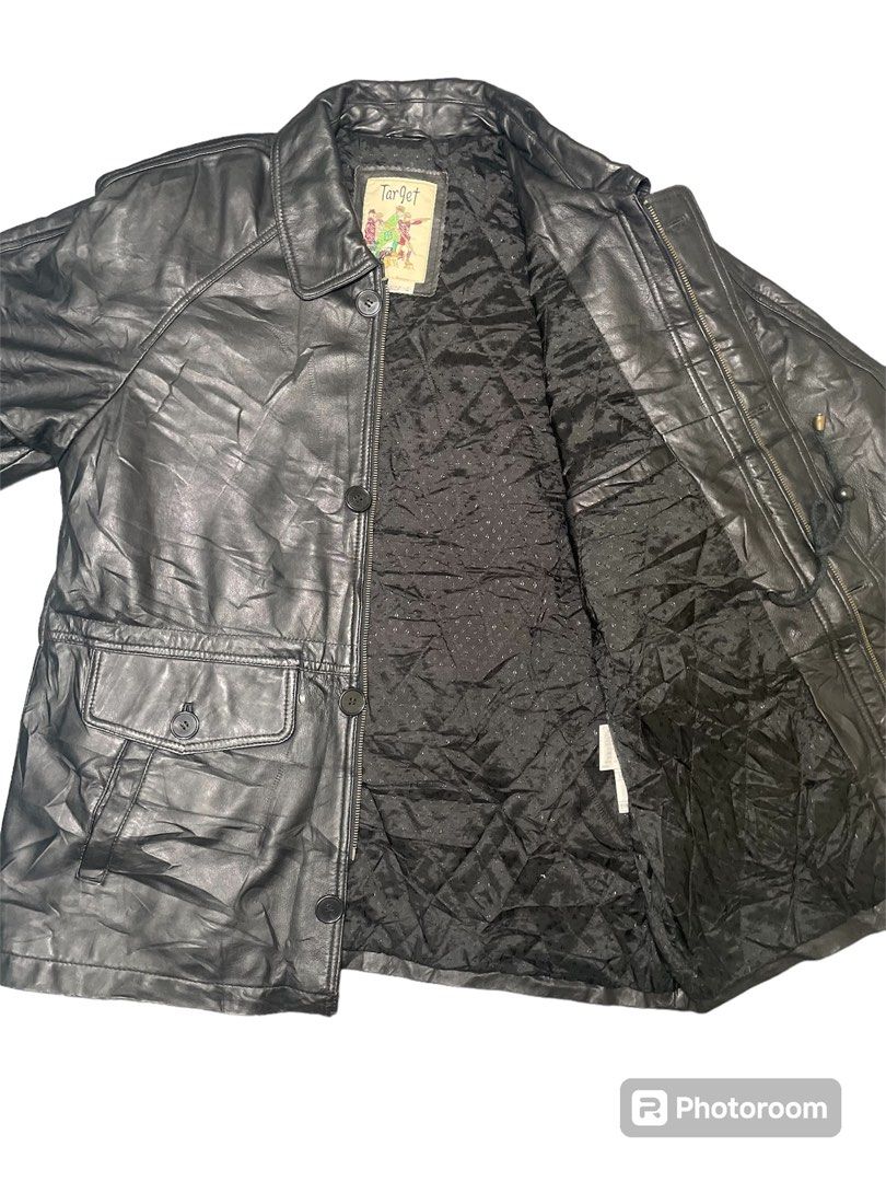 Target Leather Jacket Vintage (Pit 24), Men's Fashion, Coats, Jackets ...