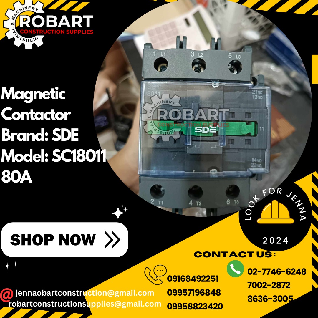 Magnetic Contactor Brand: SDE Model: SC18011 80A, Commercial & Industrial, Construction Tools ...