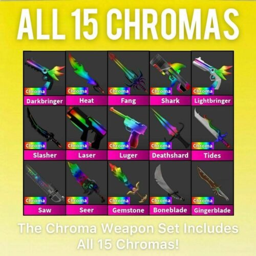 MM2 Murder Mystery 2 Chroma Weapon Set, Video Gaming, Video Games ...