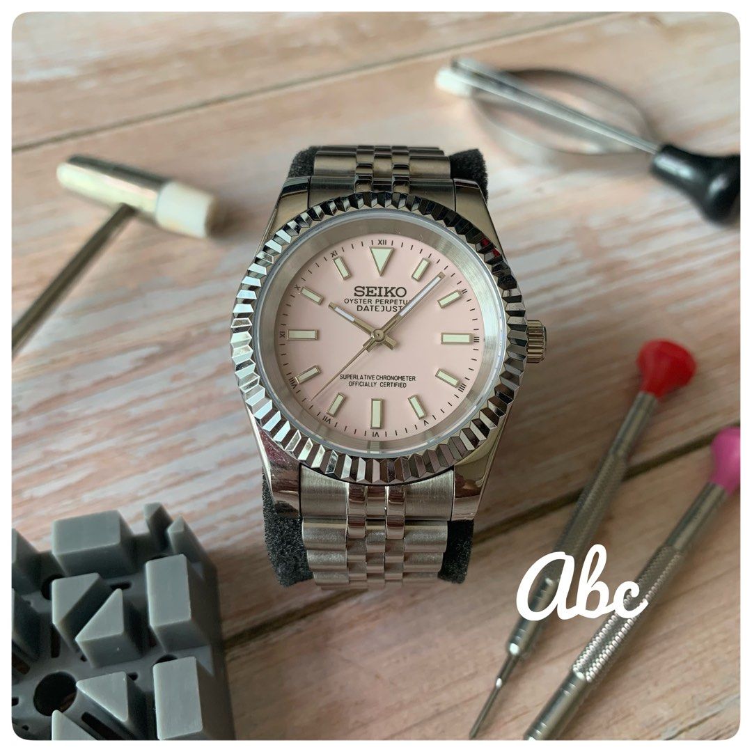 [Mod] Seiko Silver Jubilee Pink Oyster Perpetual automatic watch, Men's ...