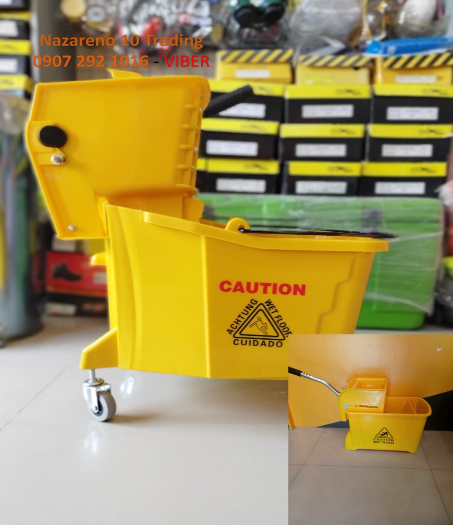 Mop squeezer bucket w/wheels 5, Furniture & Home Living, Cleaning ...