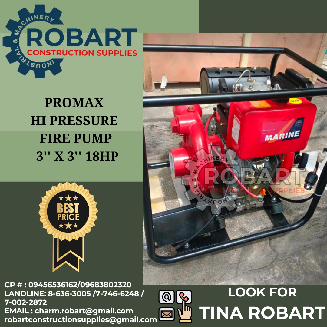 PROMAX HI-PRESSURE FIRE PUMP 3'' X 3'' 18HP, Commercial & Industrial ...