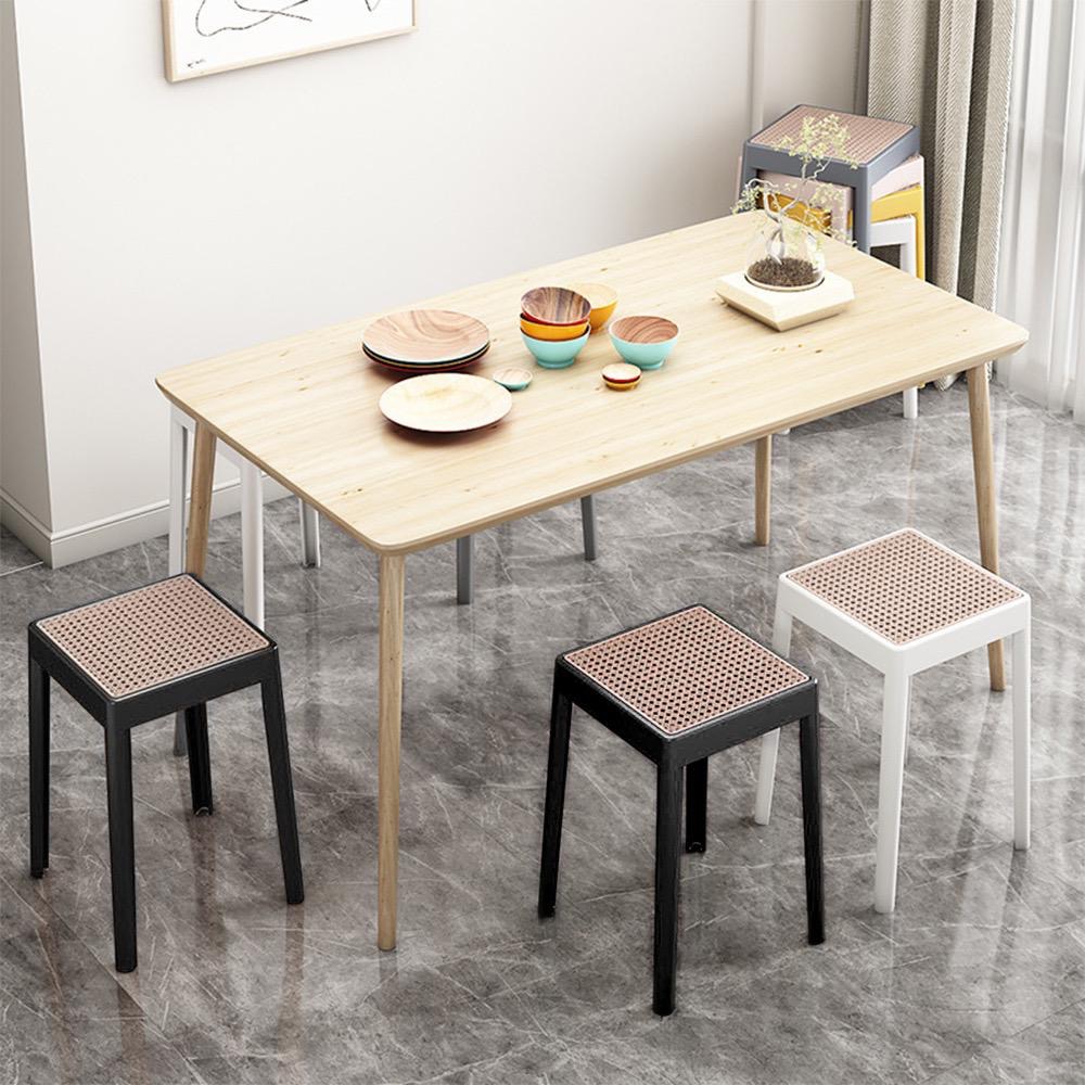 Rattan Stackable Stool | Home Living Room Dinner Chair | Kitchen Dining ...