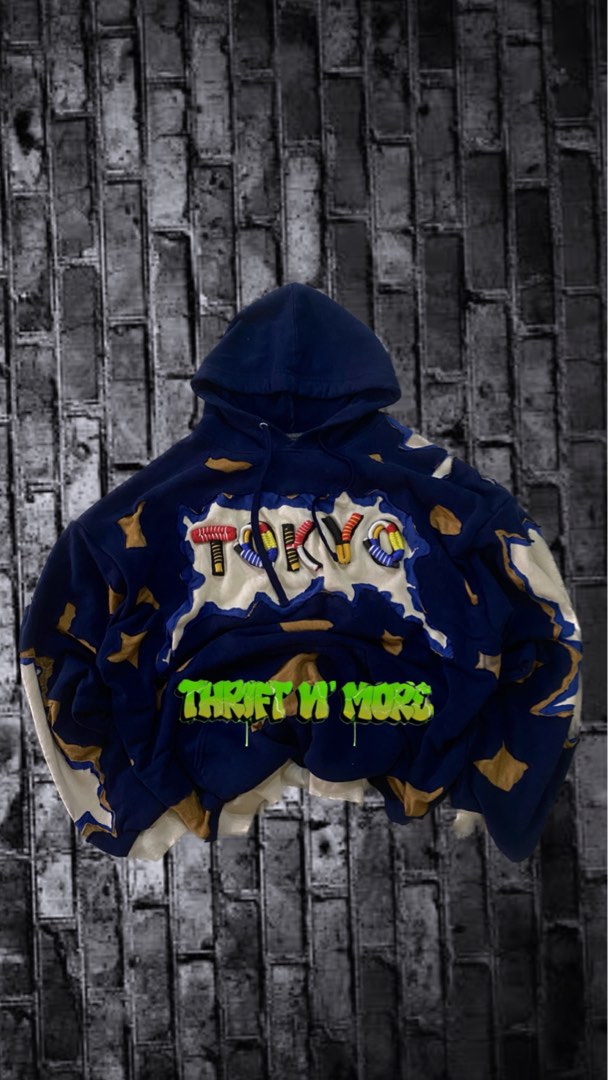 REWORKED TOKYO DRIP CRACKED ROCK 3 LAYERED FRUIT OF THE LOOM ON TAG ...