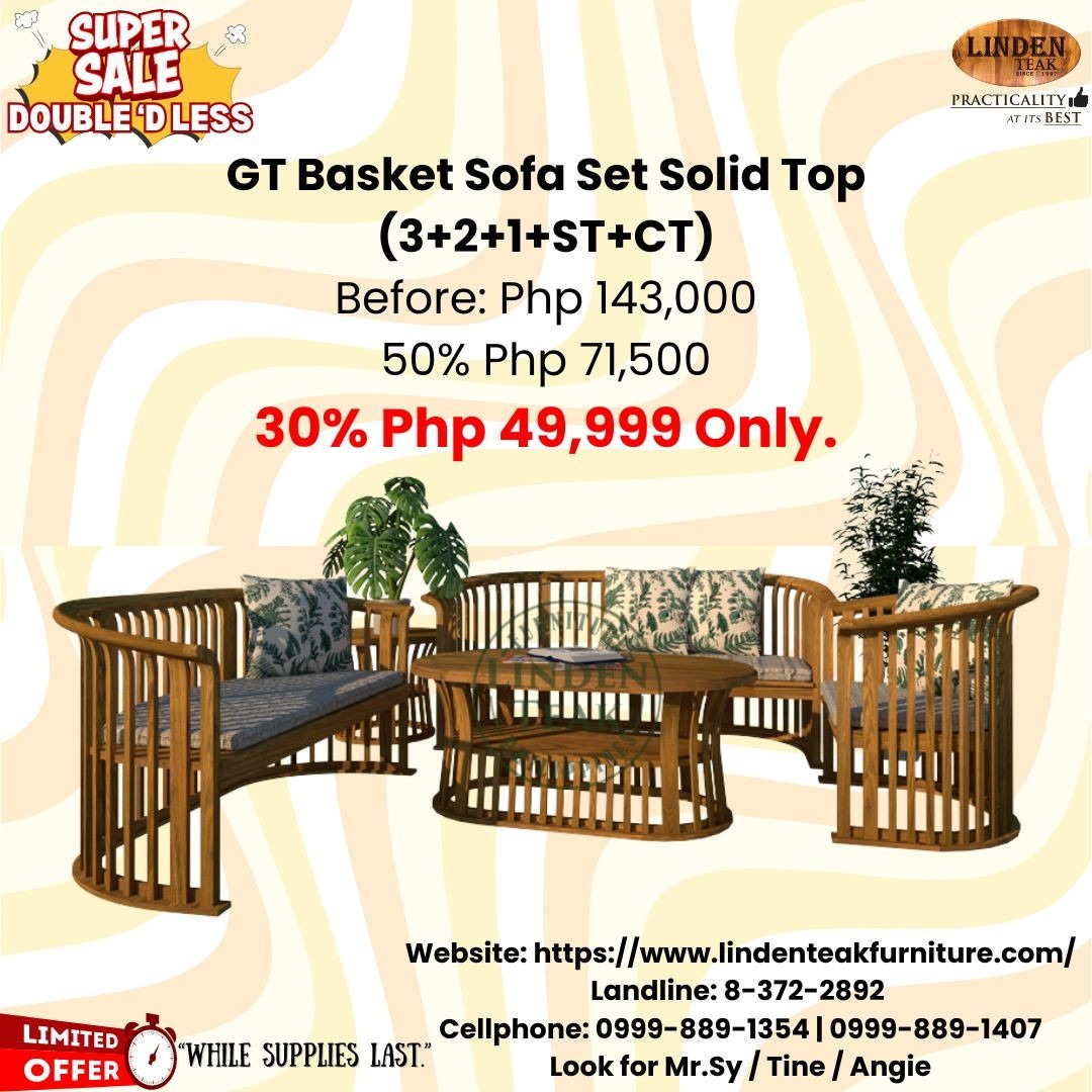 Solid Teak Wood Basket Solid Top Sofa Set Better Than Mahogany,Narra ...