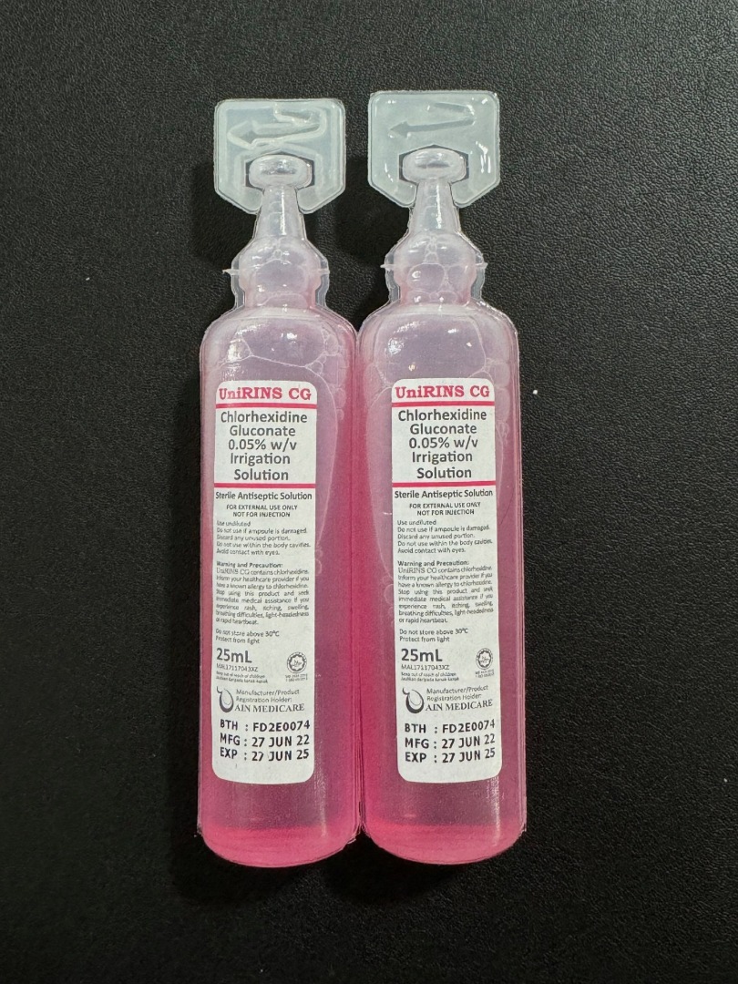 UNIRINS Chlorhexidine Gluconate 0.05% w/v Irrigation Solution, 25ml ...