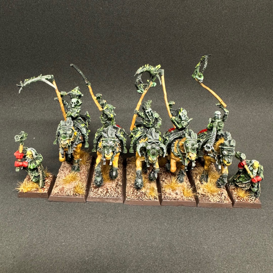 5 nicely painted Skeletal Cavalry Command - Undead Riders Warhammer ...