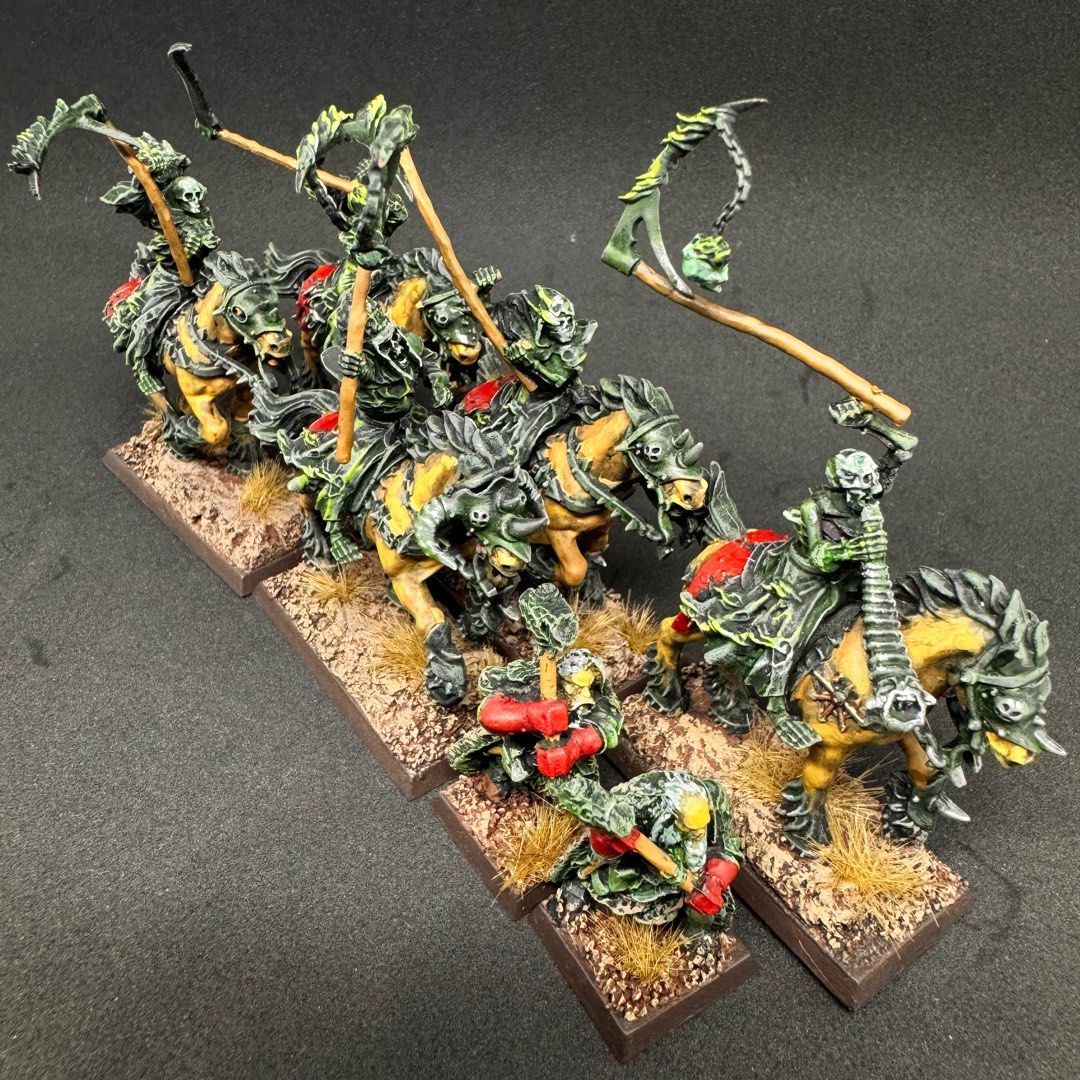 5 nicely painted Skeletal Cavalry Command - Undead Riders Warhammer ...