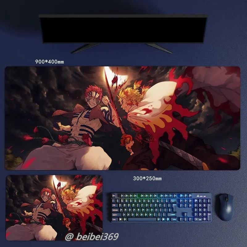 滑鼠墊 鬼滅之刃墮姬童磨猗窩座上弦系列超大訂製二次元動漫週邊鍵盤墊 書檯辦公桌墊送男女朋友同學生日禮物 Demon Slayer Daki ...