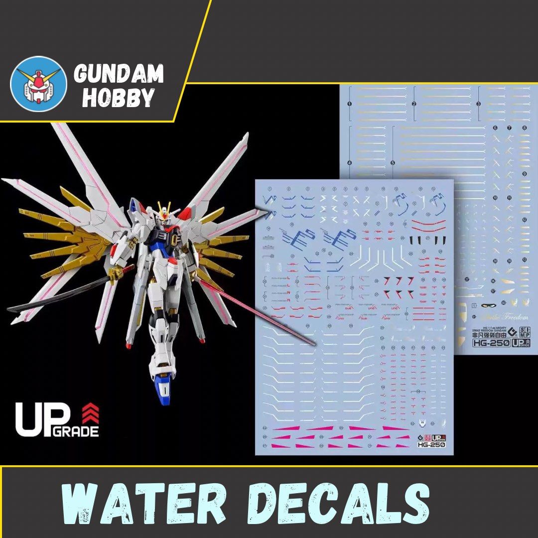 HG Gundam Mighty Strike Freedom Gunpla - EVO Upgrade Waterslide Decals ...