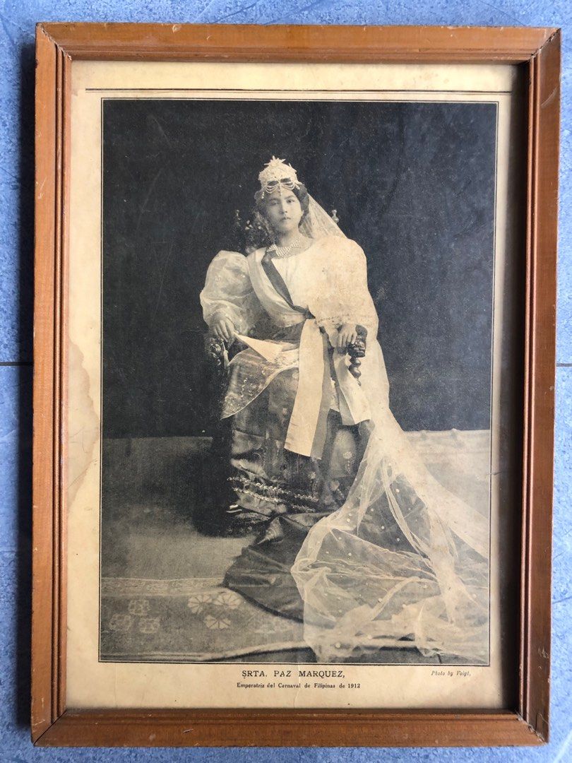 Antique Filipiniana Pair Glass Framed Philippine Manila Carnival Queen ...