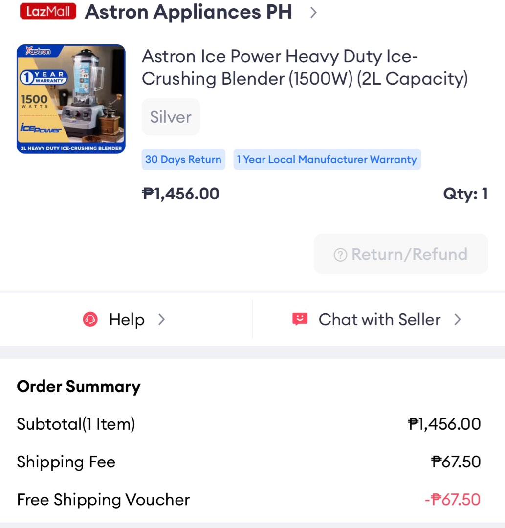 Astron Ice Power Heavy Duty Ice-Crushing Blender (1500W) (2L Capacity ...