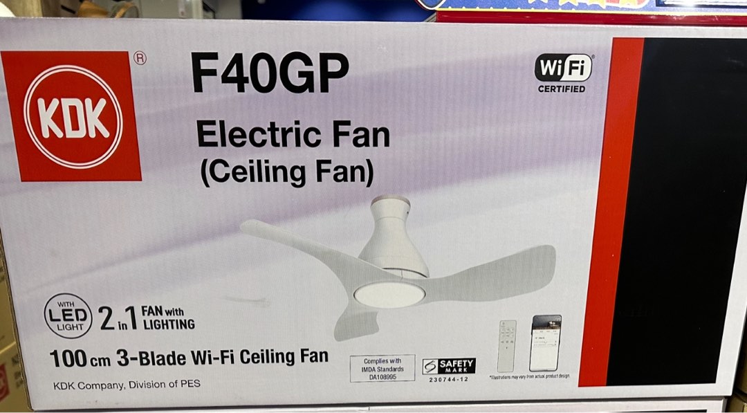 Brand New KDK F40GP (white) DC Ceiling fan with light, Furniture & Home ...