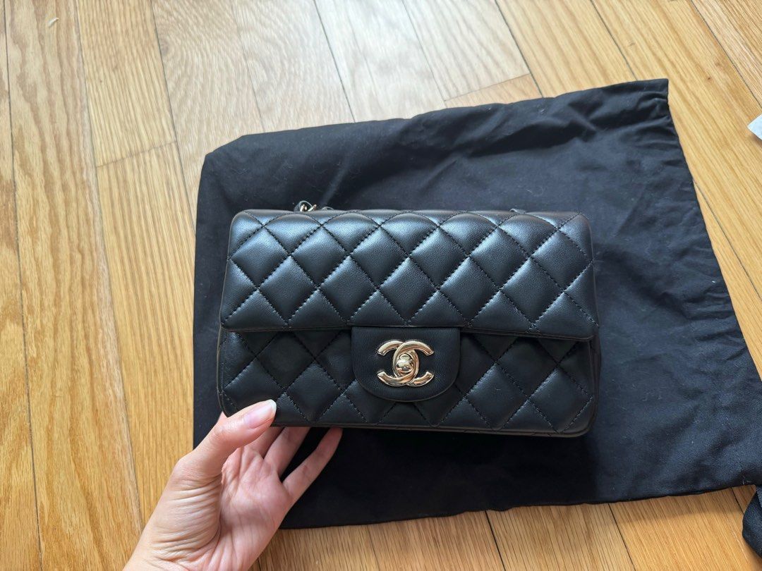 Chanel Mini Flap Rectangular Black LGHW, Luxury, Bags & Wallets on ...